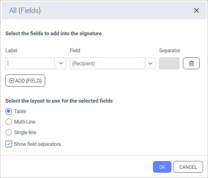 Working with the All {Fields} signature element – Exclaimer Knowledge Base